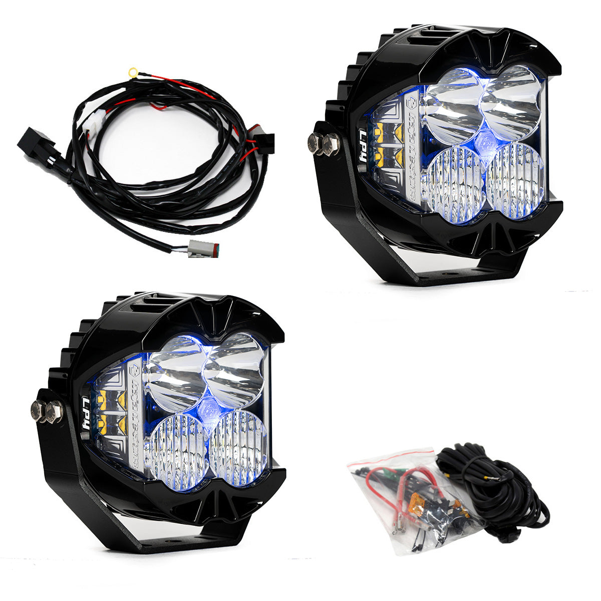 LP4 Pro LED Auxiliary Light Pod Pair Light Pattern Driving/Combo Blue ...